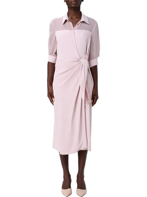 HANITA Wrap Midi Dress - Pink
