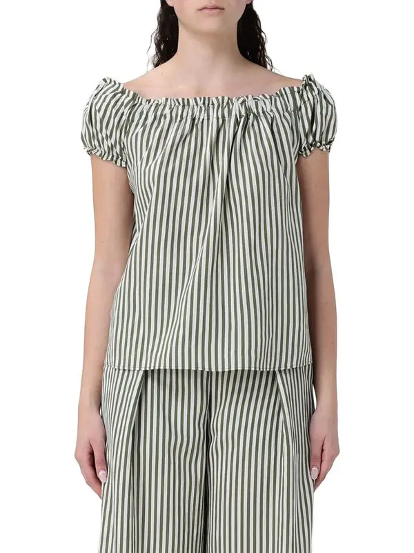 HANITA Striped Off-the-shoulder Blouse - Military