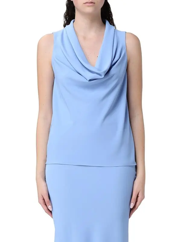 HANITA Sleeveless Crepe Top - Gnawed Blue