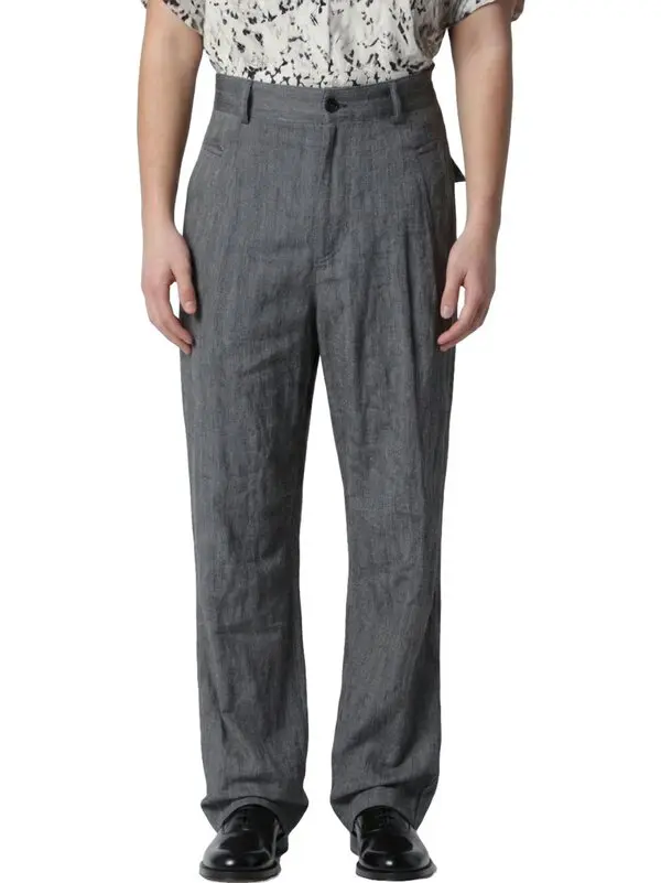 Dries Van Noten Cotton Blend Wide-leg Pants - Black
