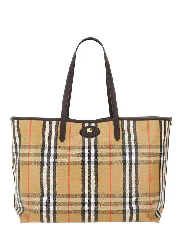 Burberry Medium "tote Highlands" Shoulder Bag - Beige