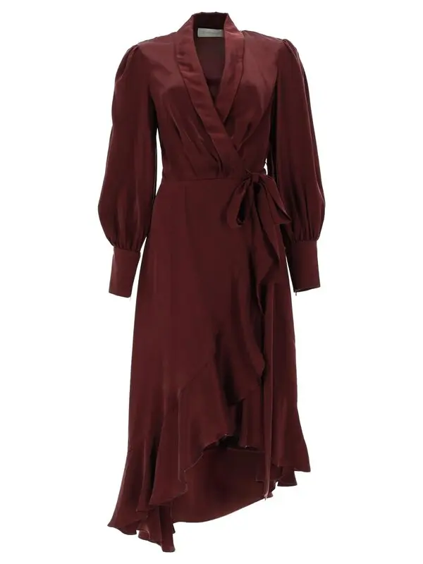 Zimmermann Silk Midi Dress - Bordeaux