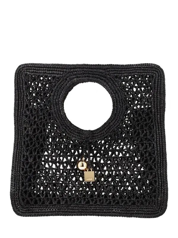 Jacquemus Small Raffia Tote - Black
