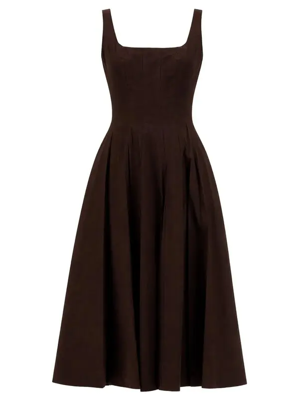 Staud Wells Midi Dress - Brown