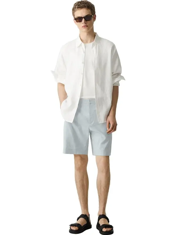 Theory Standard Short In Good Linen - Dark Icy Dew
