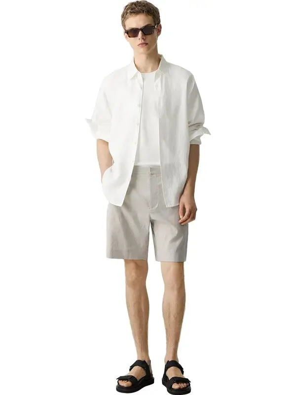 Theory Standard Short In Good Linen - Silver Cloud