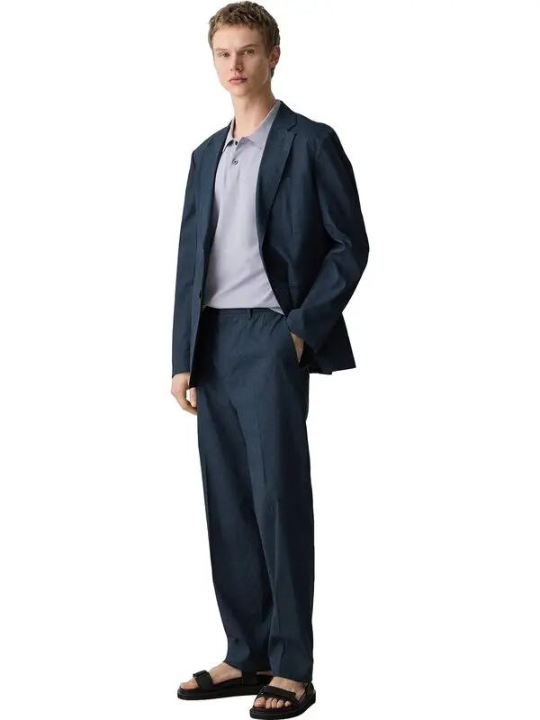 Theory Standard Fit Good Linen Pant - Dark Blue Wing