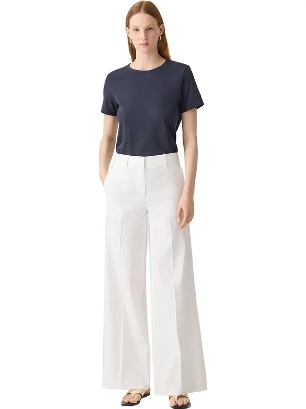 Theory Wide-leg Pant In Good Linen - White