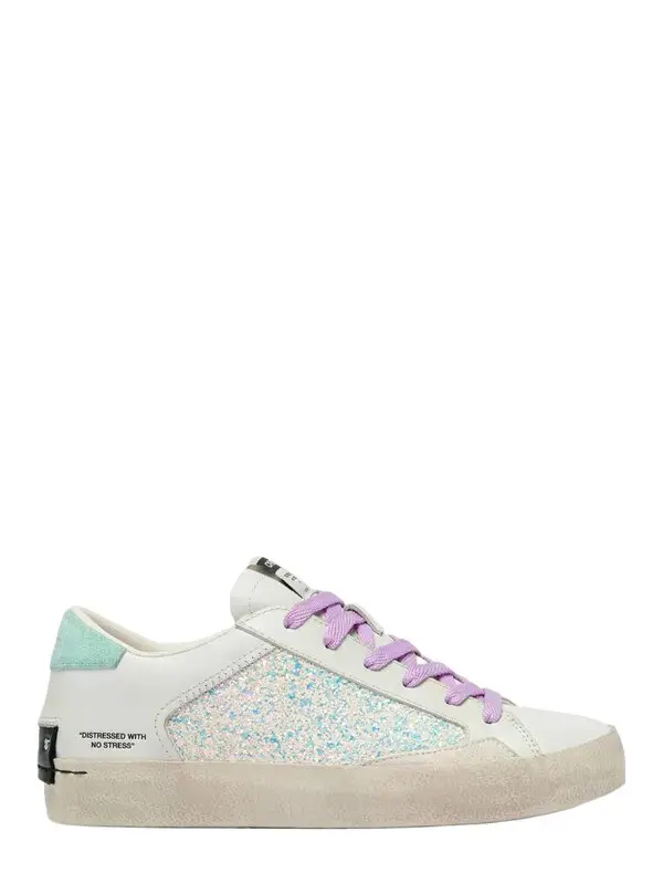 CRIME LONDON Glittered Low Top Sneakers - White