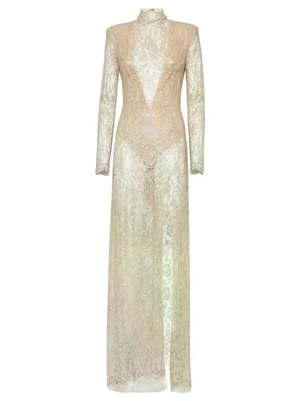 Philipp Plein Lace Maxi Dress - Neutrals