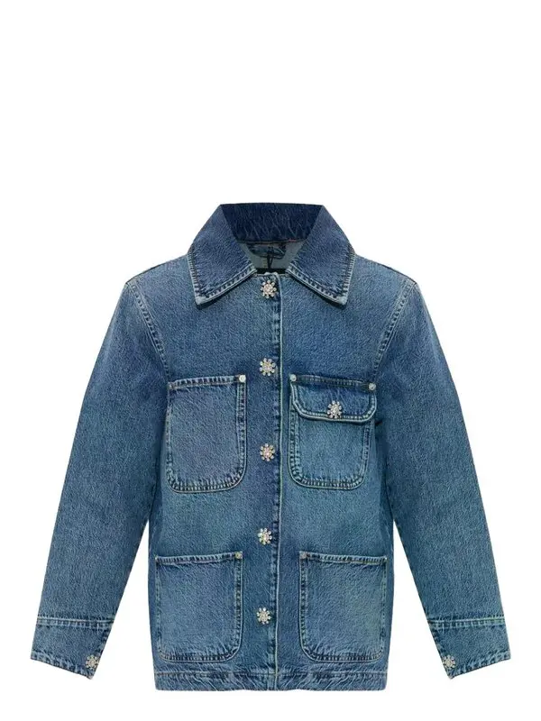 ALLSAINTS Bex Crystal-embellished Denim Jacket - Blue