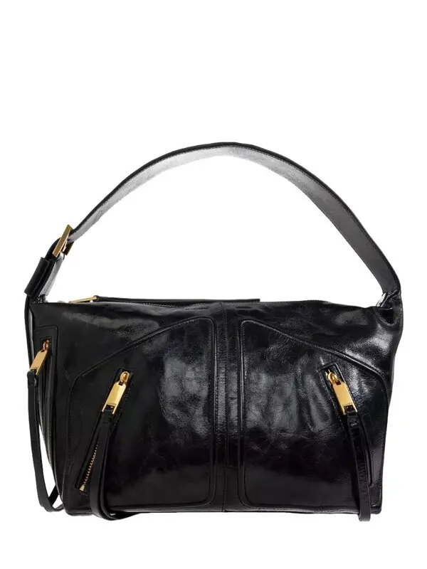 ALLSAINTS Jean Rey Leather Shoulder Bag - Black