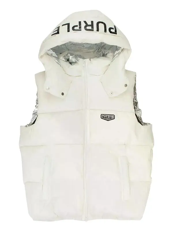 PURPLE BRAND Hooded Puffer Vest - Neutrals