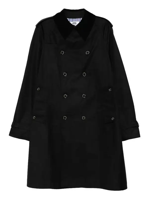 Junya Watanabe Back-vent Double-breasted Coat - Black
