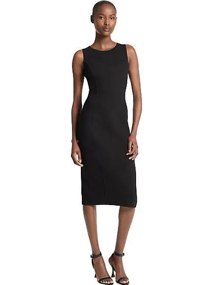 Michael Kors Double-faced Stretch Wool Crepe Sheath Dress - Black