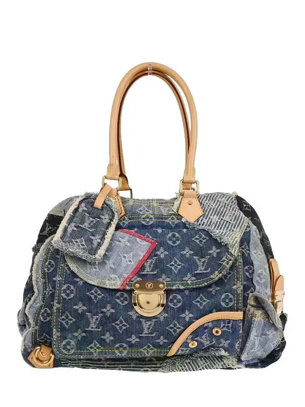 LOUIS VUITTON 2007 Denim Patchwork Handbag - Blue