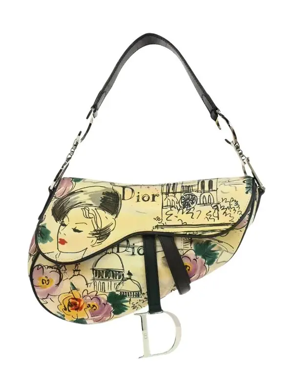 Dior 2005 Abstract-pattern Shoulder Bag - Neutrals