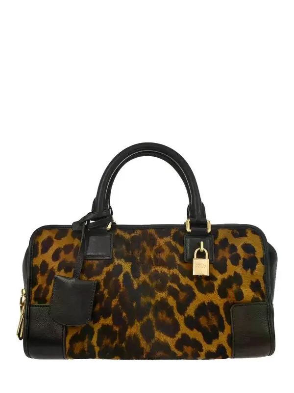 Loewe 2012 Amazona Leopard Print Handbag - Neutrals