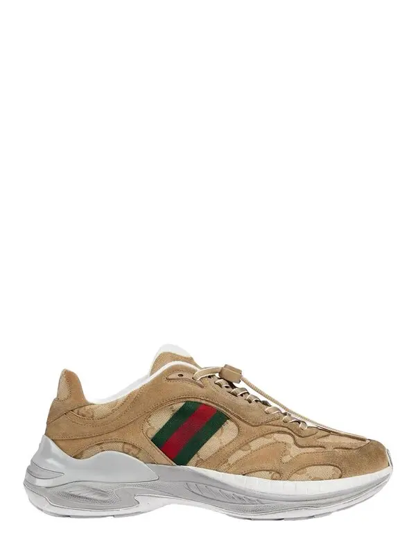 Gucci 2.0 Washed-effect Gg Canvas Sneakers - Brown