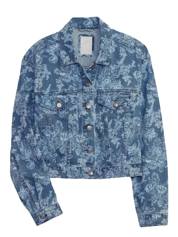 Gap X Loveshackfancy Floral Icon Denim Jacket - Indigo Flowers