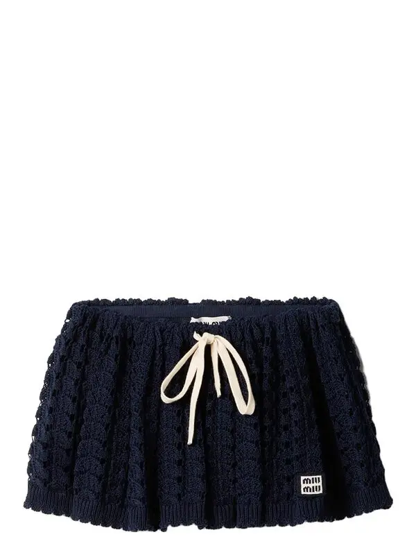 Miu Miu Cotton Miniskirt - Navy