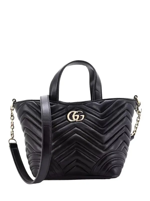 Gucci Betty Convertible Matelasse Leather Small Tote Bag - Black