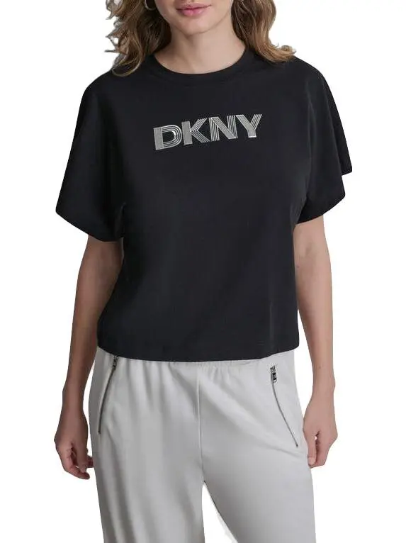 Dkny Art Deco Logo Graphic T-shirt - Black