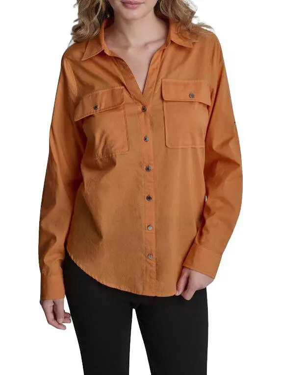 Dkny Roll Tab Shirt - Amberglow