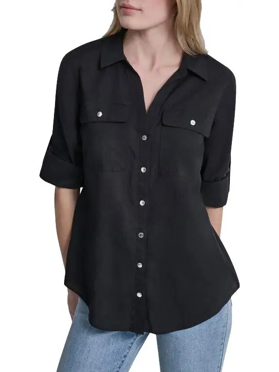 Dkny Roll Tab Shirt - Black