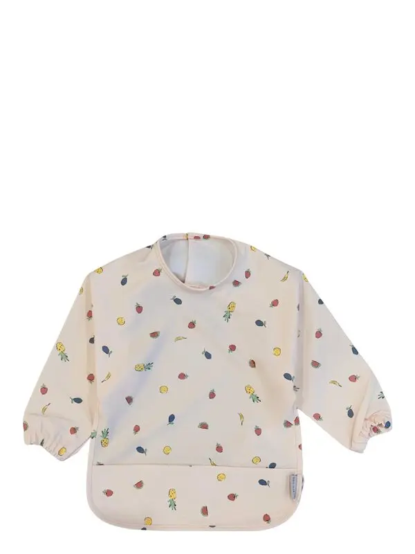 NEFERLAND Premium Velcro Low Pocket Long Sleeve Smock Bib - Tutti Fruitti