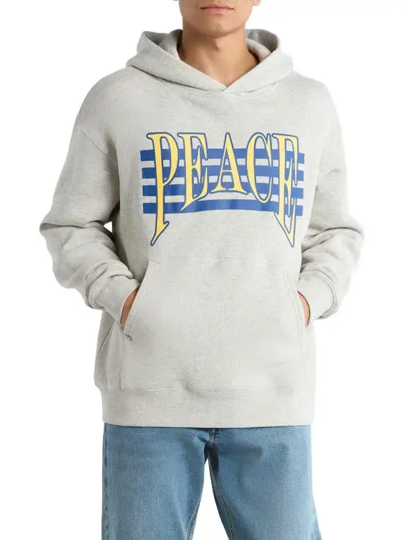 MUSEUM OF PEACE & QUIET Seventies Logo Cotton Graphic Hoodie - Ash