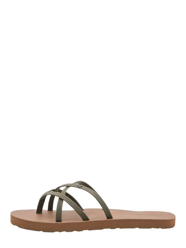 Volcom Criss-cross Strappy Sandals - Olive