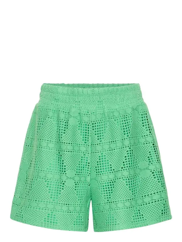 ICHI Open Stitch Knit Shorts - Greenbriar