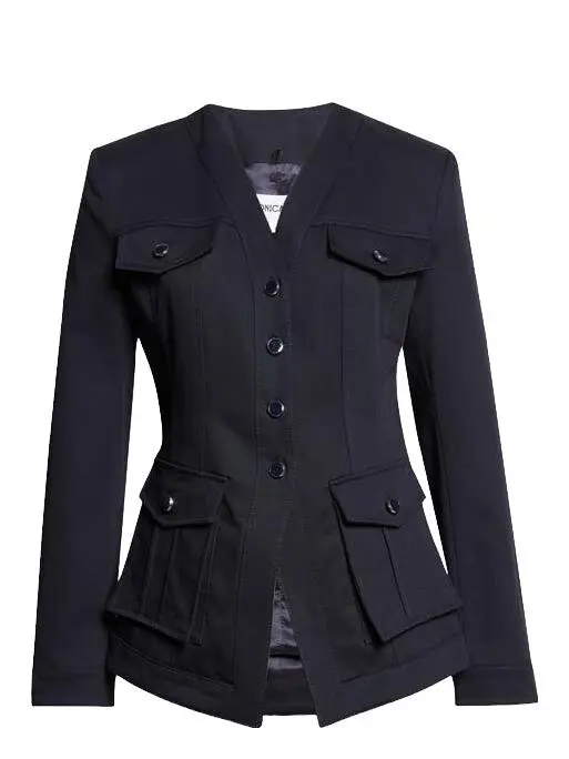 Veronica Beard Pendle Dickey Linen Jacket - Navy