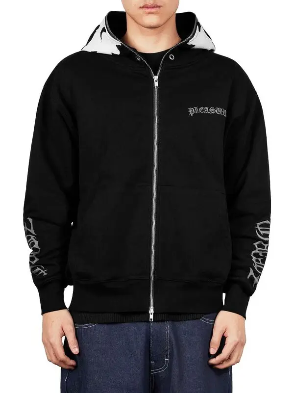 PLEASURES X Zero Balaclava Zip Hoodie - Black
