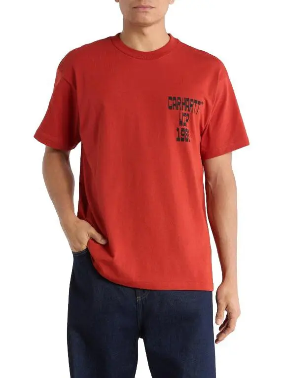 Carhartt Work In Progress Blocks Organic Cotton Graphic T-shirt - Oxide Red