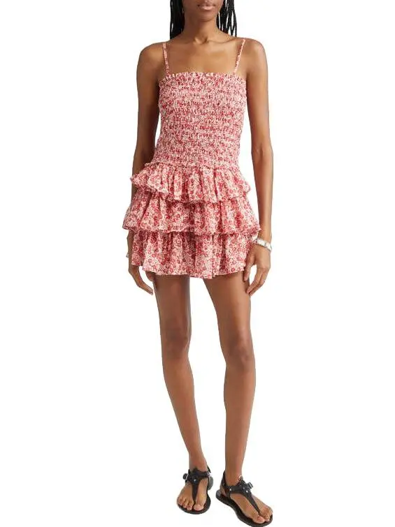 Isabel Marant Elodie Floral Print Voile Minidress - Red