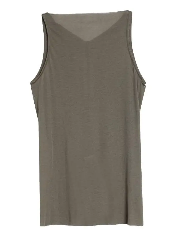 Rick Owens Raw Edge Cotton Tank - Dust