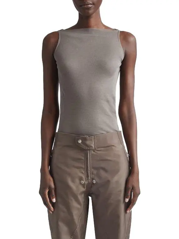 Rick Owens Raw Edge Cotton Tank - Dust