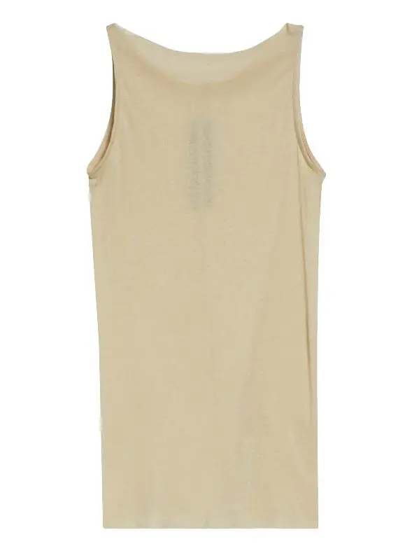 Rick Owens Raw Edge Cotton Tank - Sand