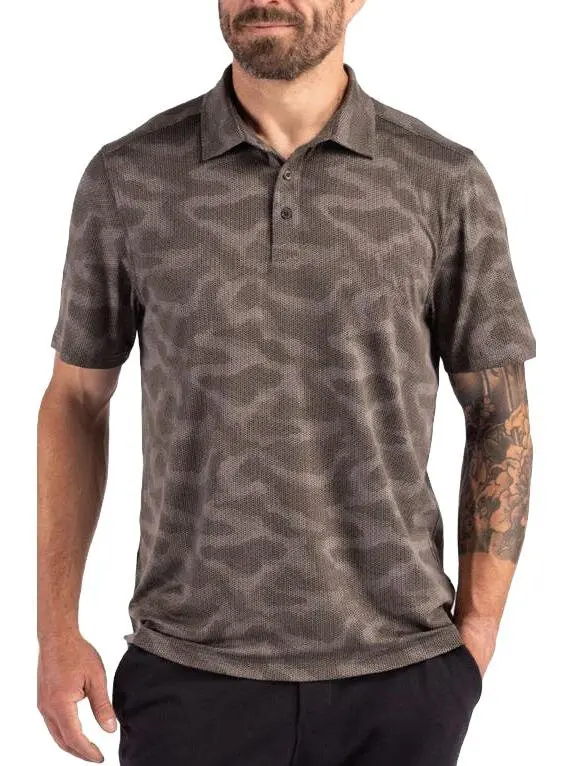 Cutter & Buck Epic Comfort Camo Regular Fit Polo - Elemental Grey
