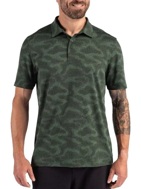 Cutter & Buck Epic Comfort Camo Regular Fit Polo - Hunter