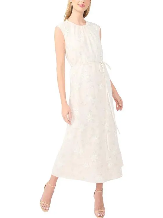 Ted Baker London Parker Beaded Floral Embroidered Linen-blend Dress - New Ivory