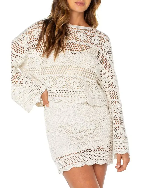 Roxy Cotton Blend Sweater - Cloud Dancer