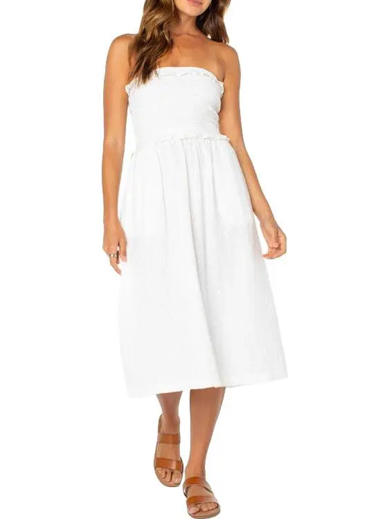 Roxy Avalon Strapless Midi Dress - Cloud Dancer