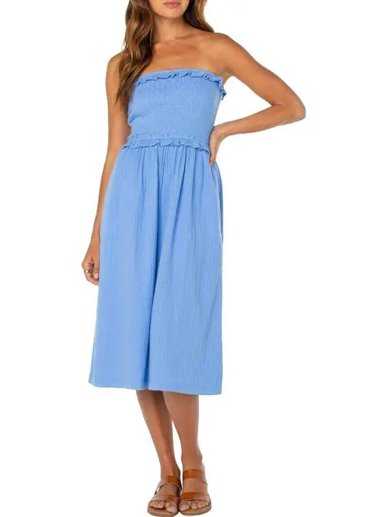 Roxy Avalon Strapless Midi Dress - Cornflower