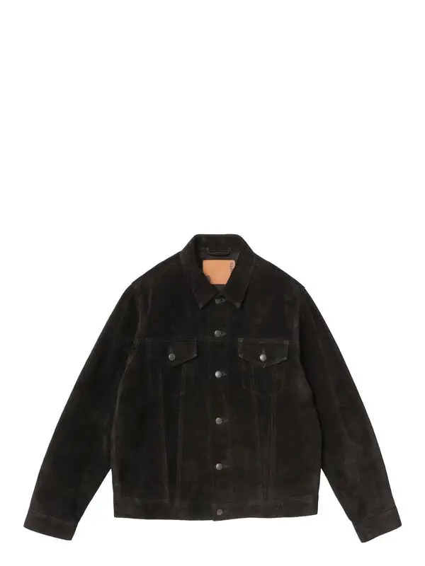 VOWELS Suede Trucker Jacket - Black