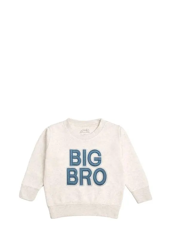 SWEET WINK Big Bro Embroidered Patch Sweatshirt - Natural Heather