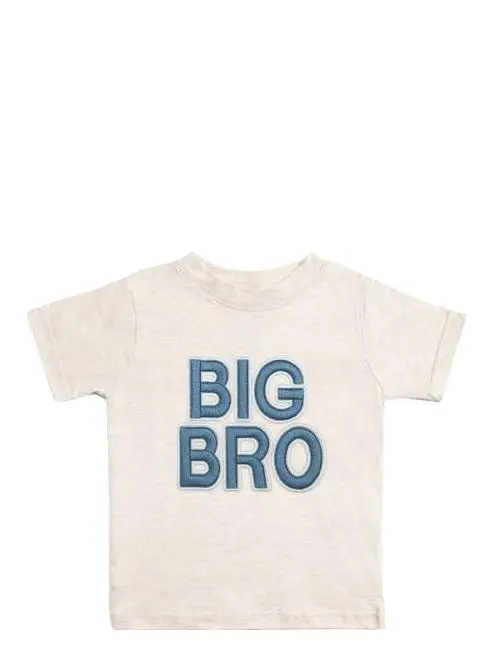 SWEET WINK Big Bro Embroidered Patch Short Sleeve T-shirt - Natural Heather