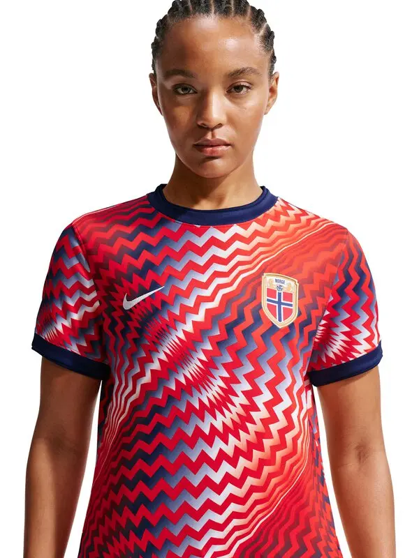 Nike Norway Dri-fit Soccer Pre-match Short-sleeve Top - Red